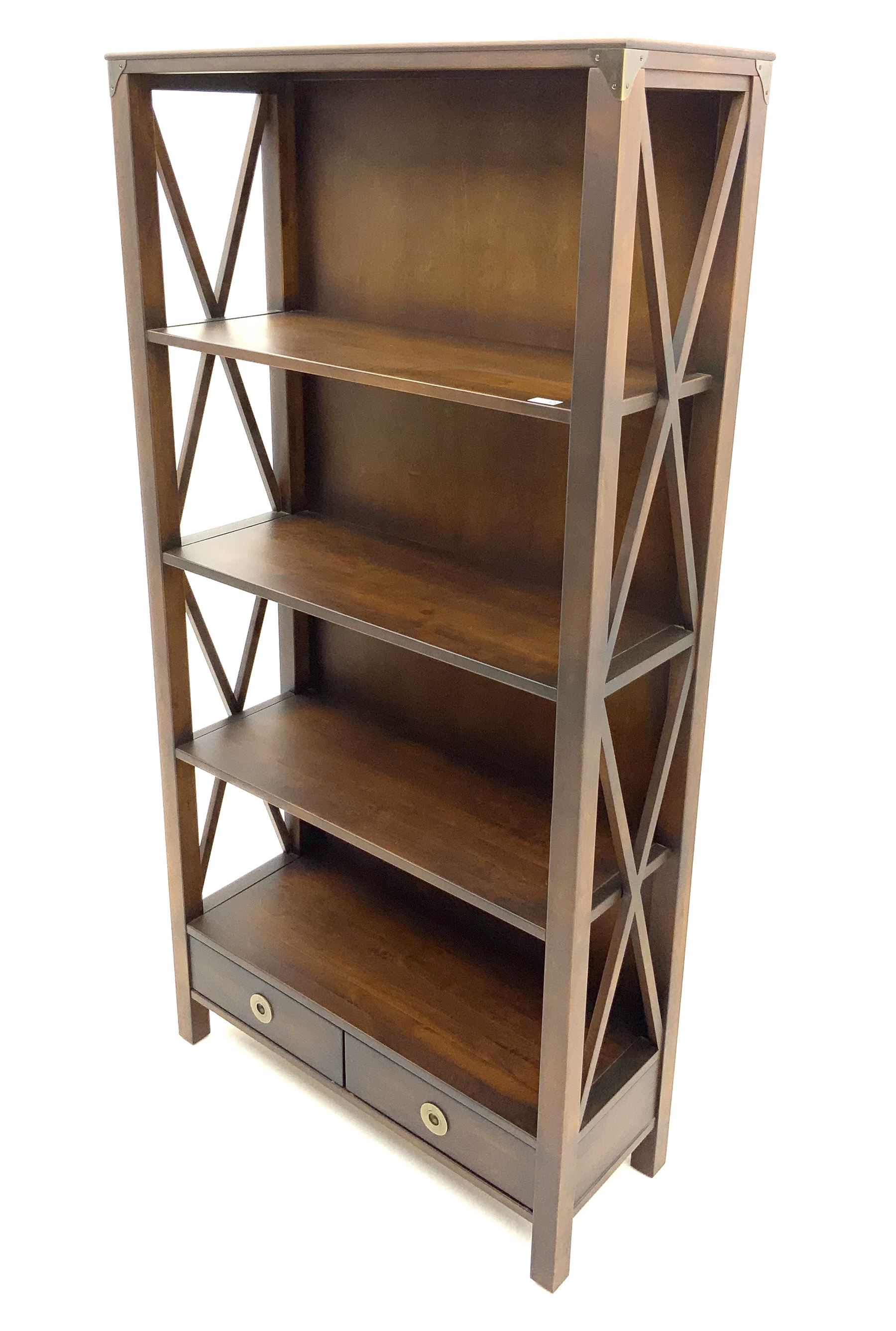 Laura Ashley Balmoral chestnut open bookcase with two drawers The Furnishings Sale Furniture Interiors