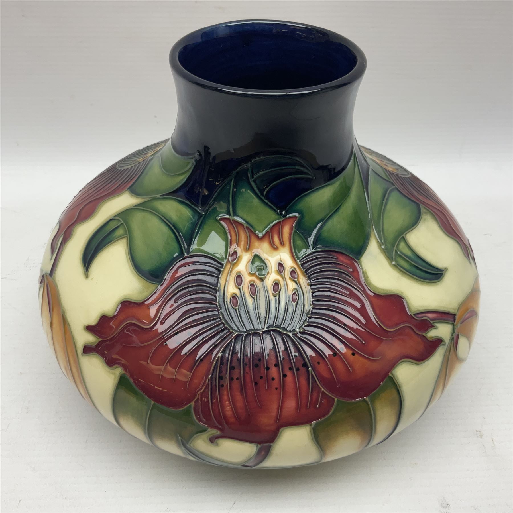 Moorcroft vase, of squat baluster form, decorated in Anna Lily pattern ...