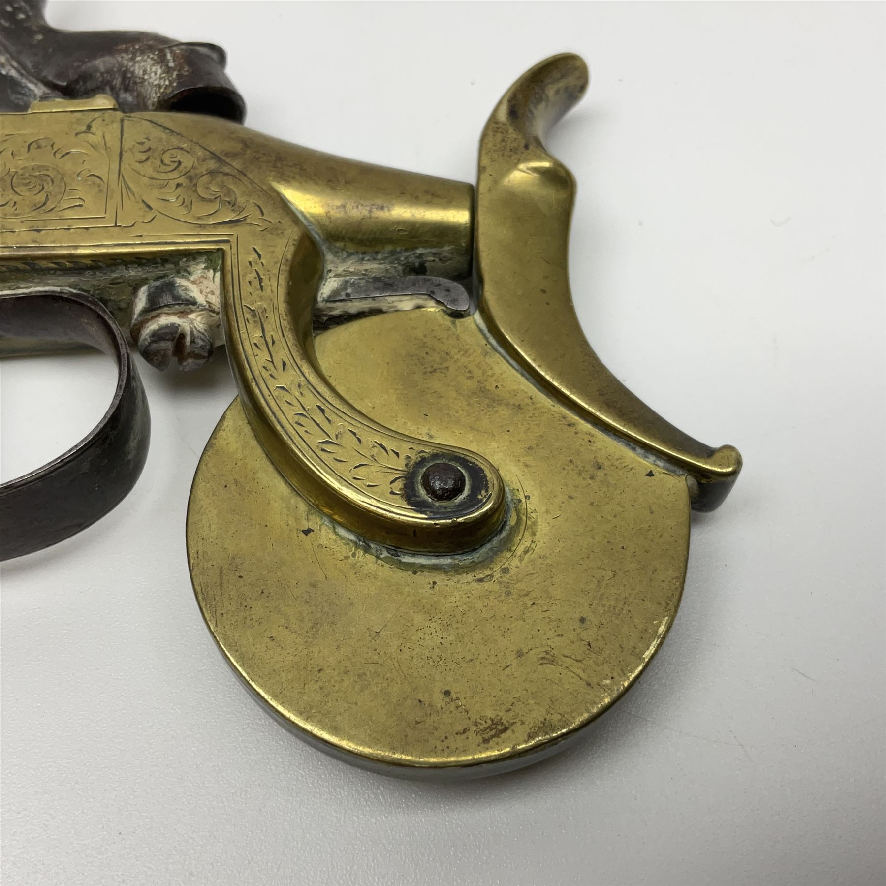 19th Century percussion eprouvette or gunpowder tester, with foliate ...