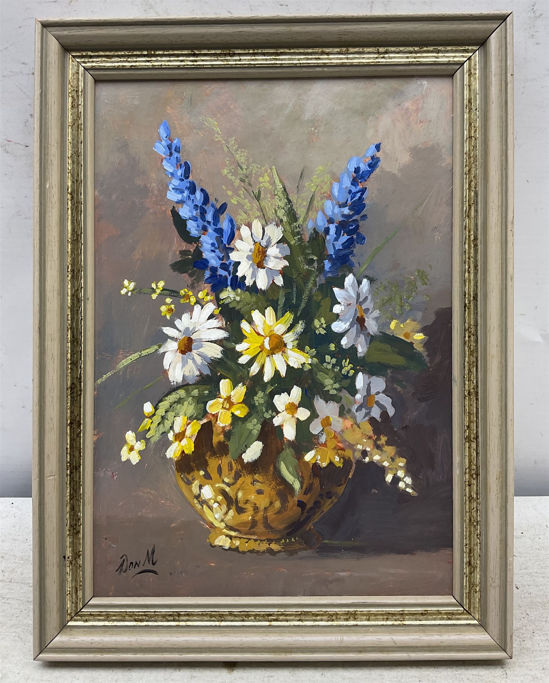 Don Micklethwaite (British 1936-): 'Flower Study', oil on board signed ...