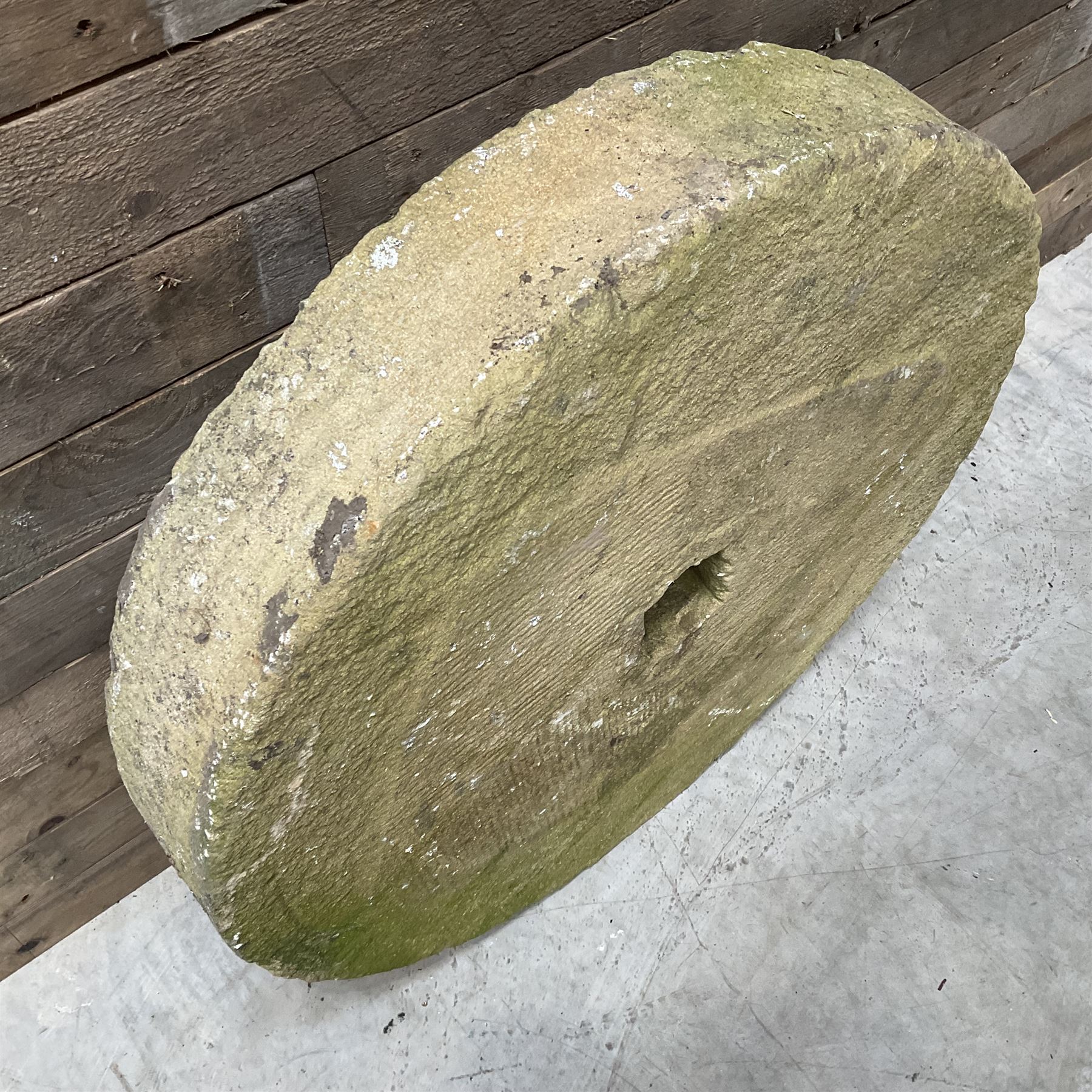 19th century circular stone mill wheel | Planters, Statuary ...
