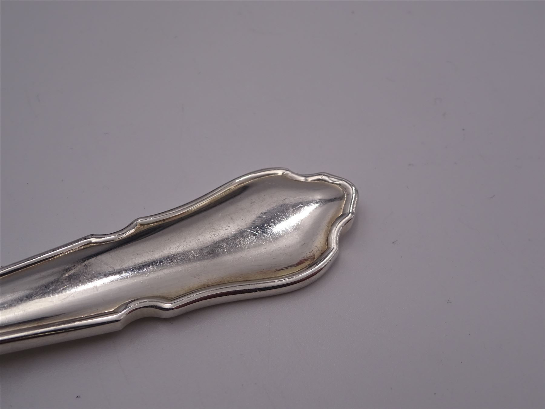 Set of six modern silver Dubarry I pattern table forks, hallmarked Walker & Hall, Sheffield 1975 ...