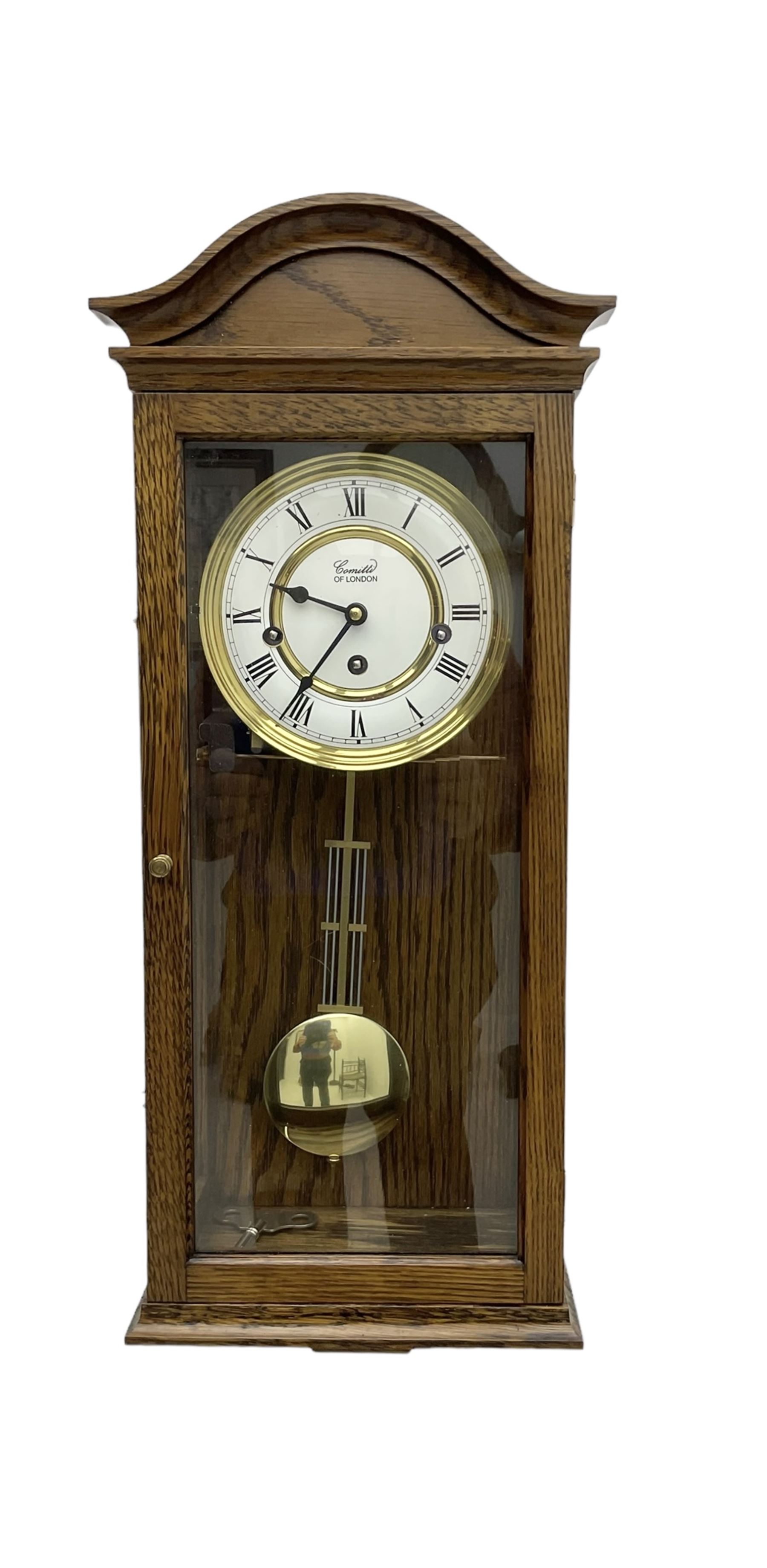 Commiti of London - three train spring driven 8-day wall clock in an ...