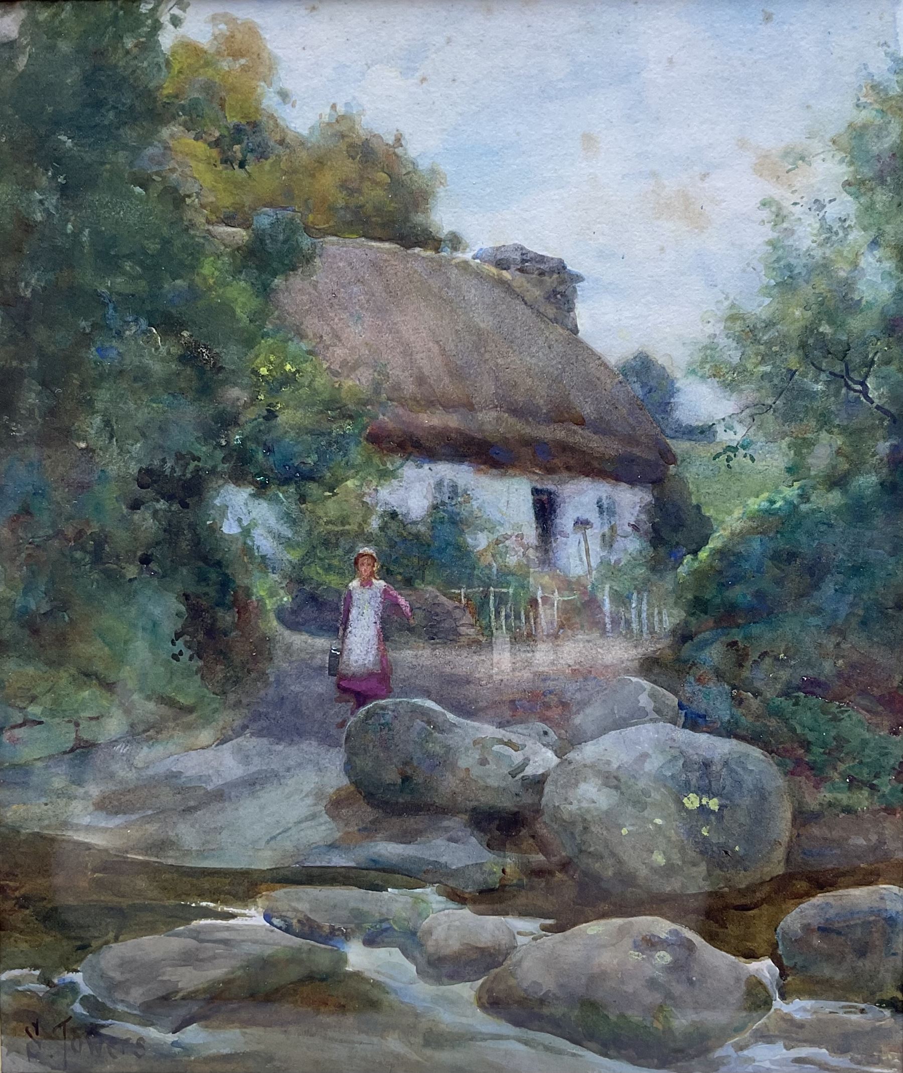 Samuel Towers (British 1862-1943): Young Lady Fetching Water ...
