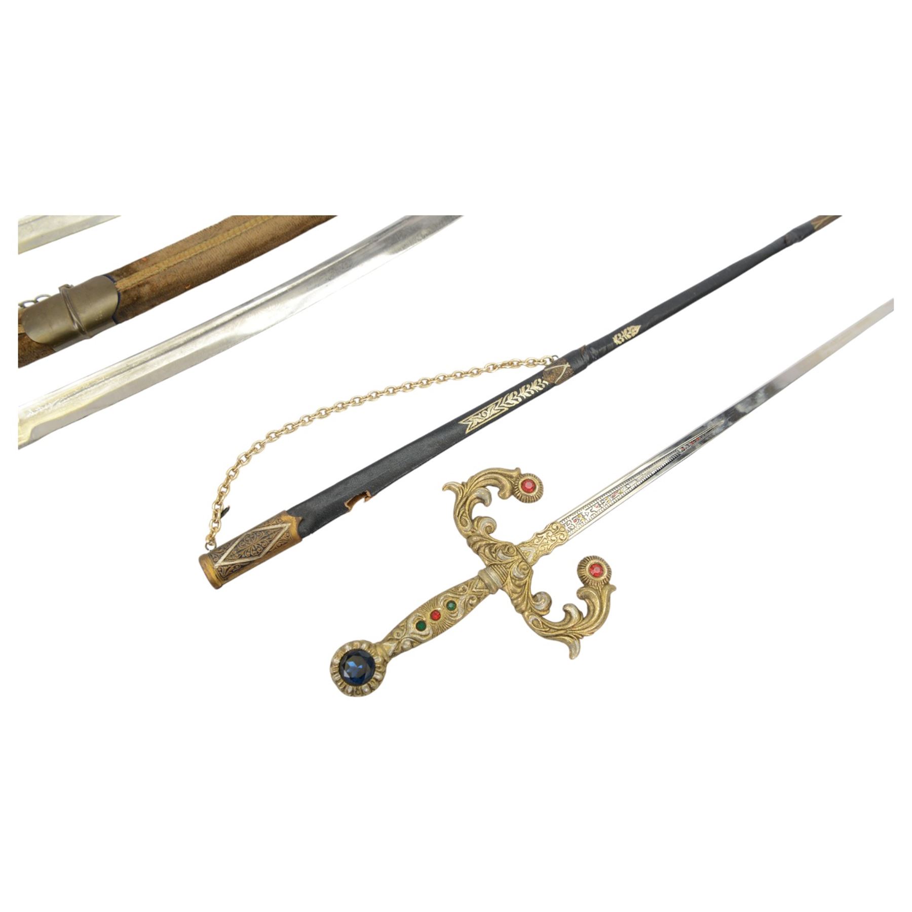 Five reproduction swords, including court swords, Saifs etc - Militaria ...