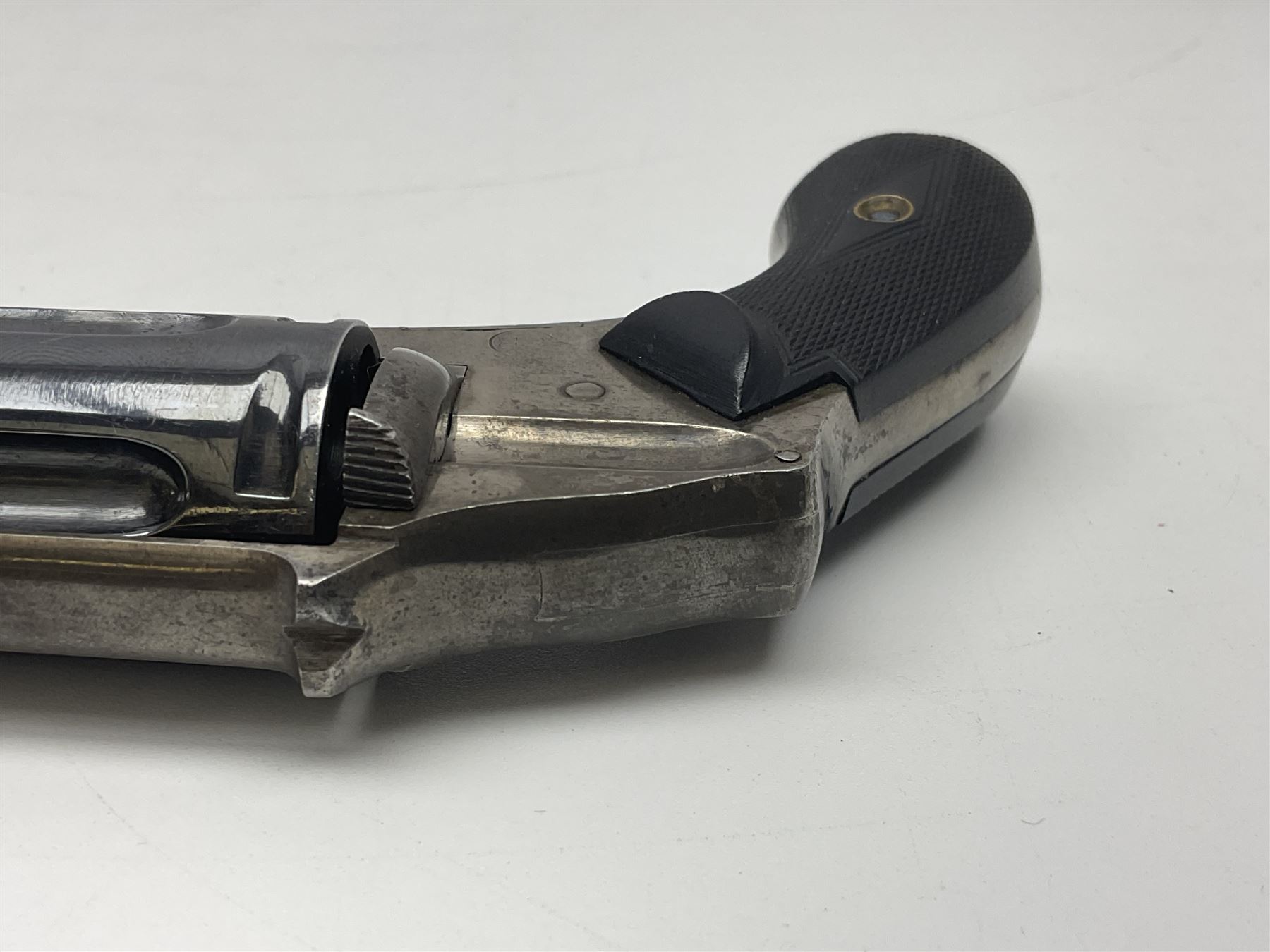 Late 19th century Belgian 5.5mm five-shot Velodog revolver, with blued ...