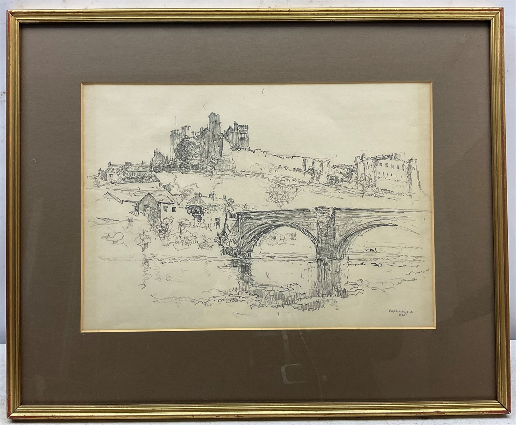 Frederick (Fred) Lawson (British 1888-1968): Richmond Castle and Bridge ...