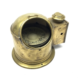 Ship's brass cased binnacle of typical domed form with side light box ...