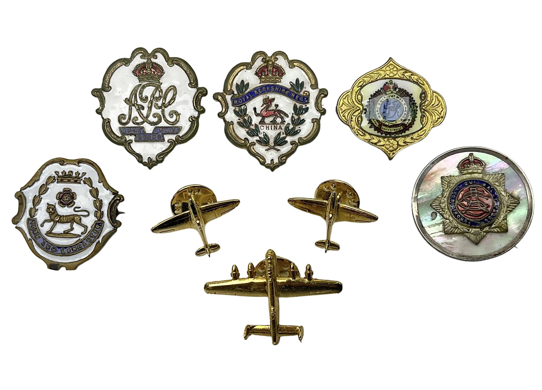 Four enamelled sweetheart brooches - Army Pay Corps | Jewellery | 67982