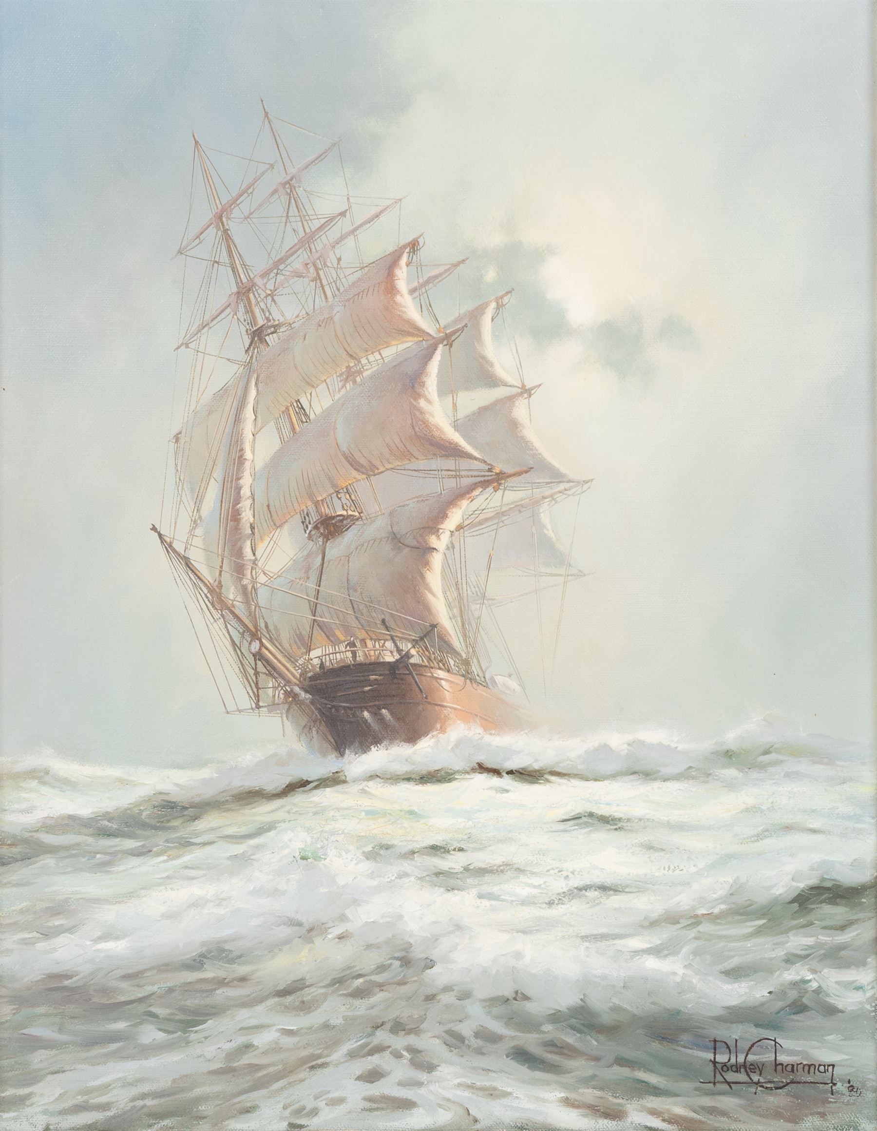 Rodney Charman (British 1944-): Ship on High Seas | Paintings, Drawings ...