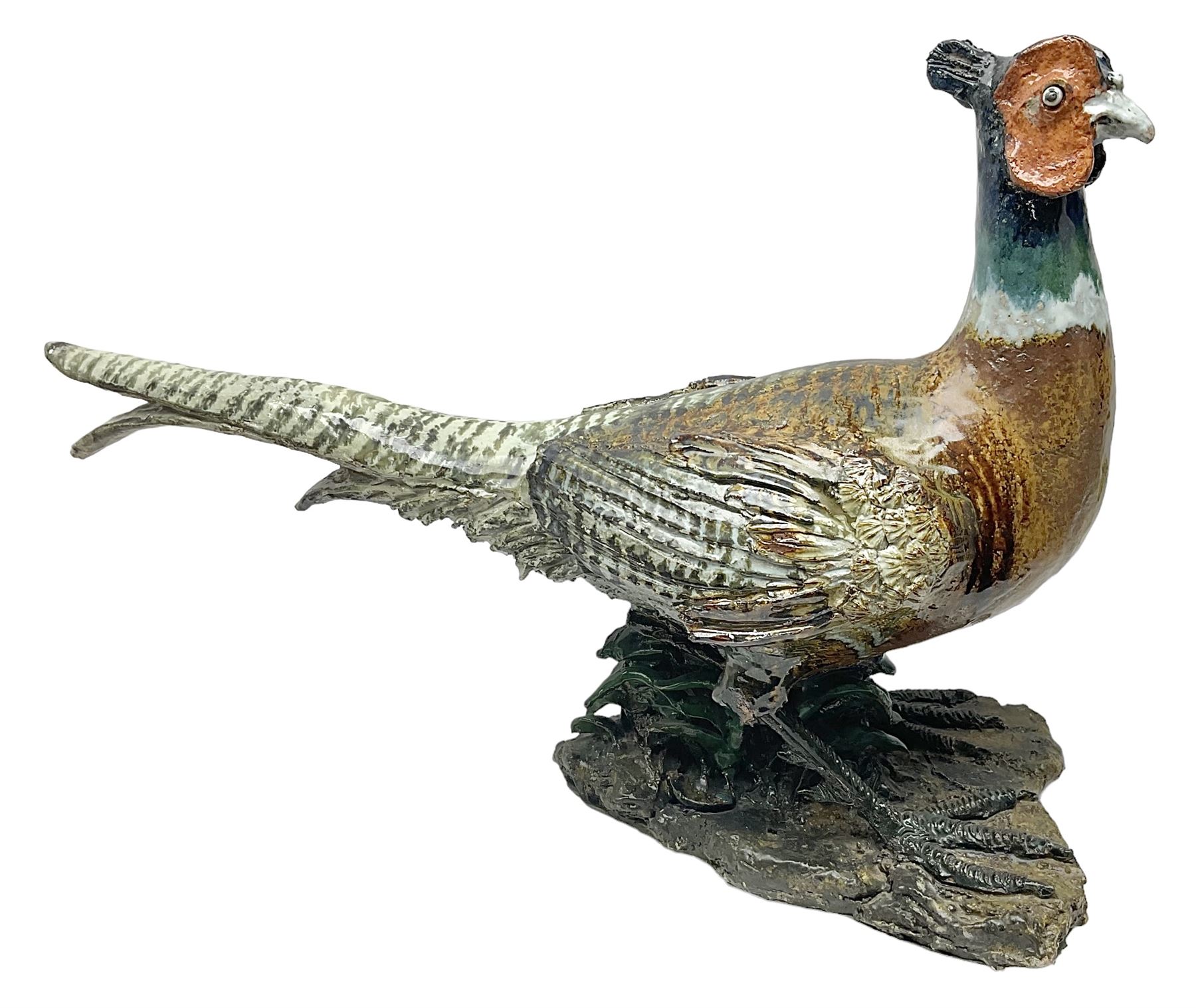 Large stoneware sculpture modeled as a Ring Neck Pheasant | Ceramics ...