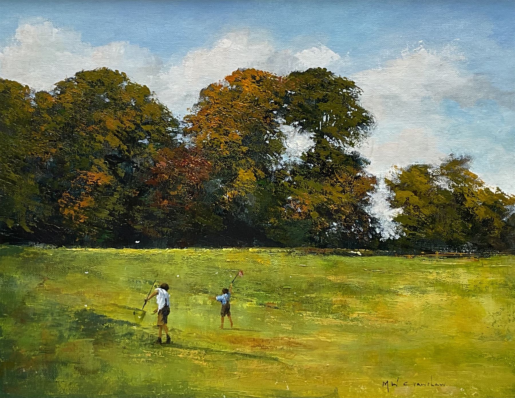 Maurice William Crawshaw (British 1947-): 'The Butterfly Hunters ...