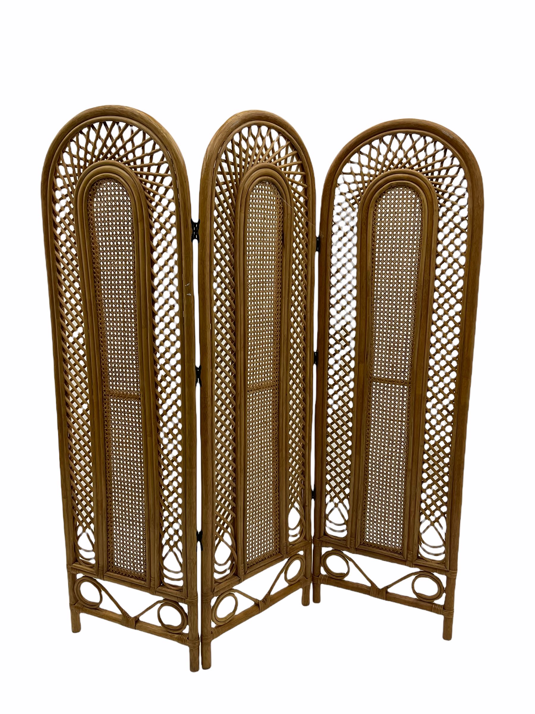 Two bamboo three panel screens - The Furnishings Sale - Furniture ...