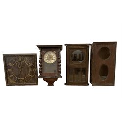 Two oak wall clock cases and two wall clocks | Clocks & Barometers | 110586