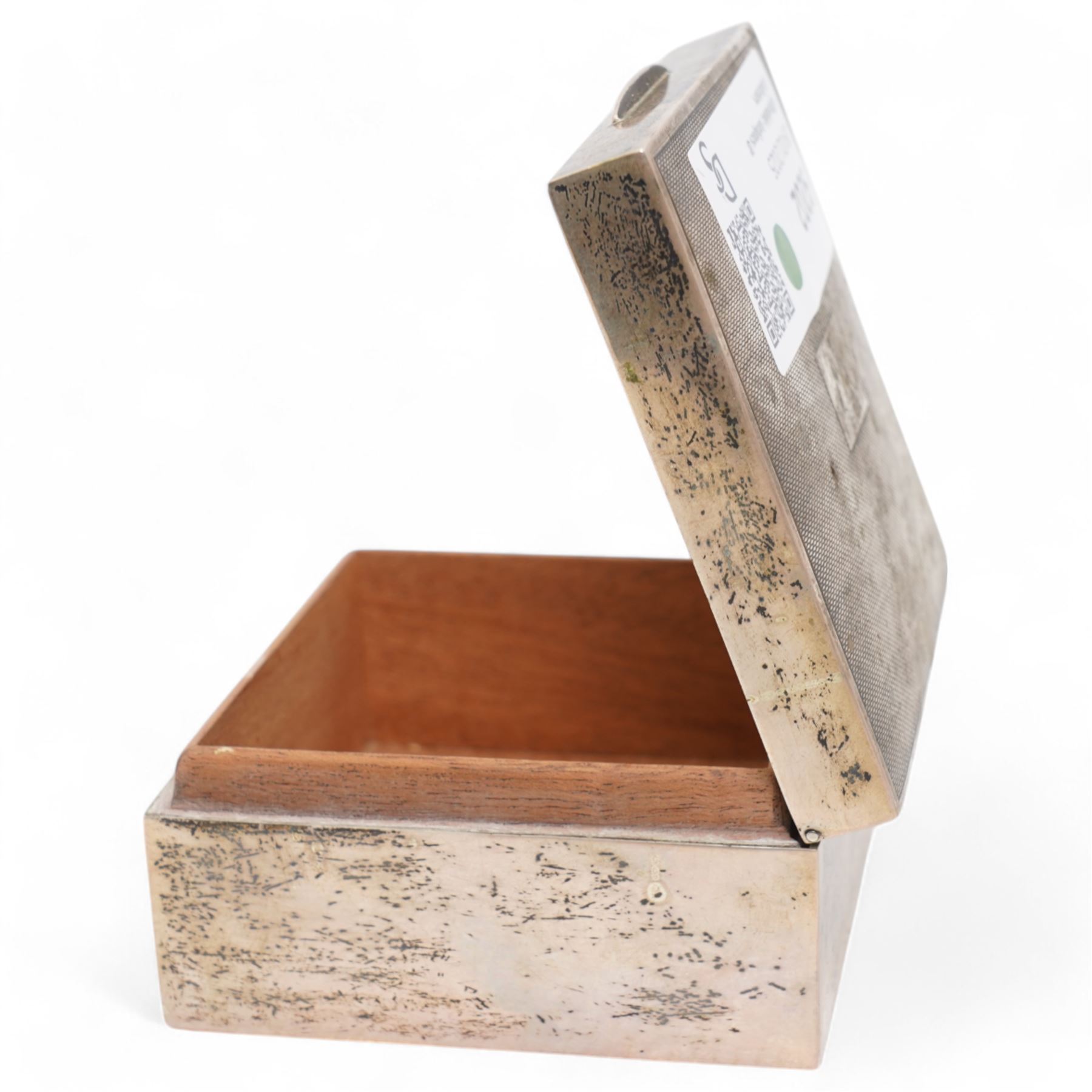 Engine turned silver square cigarette box Birmingham 1956 - Affordable ...