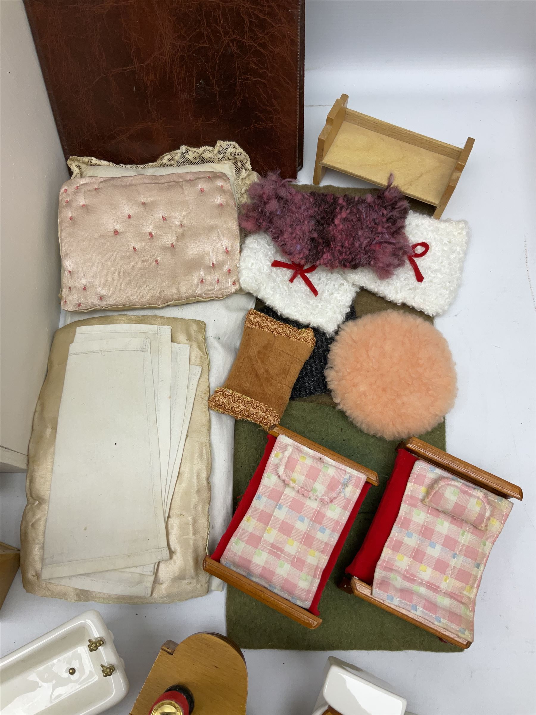 Scratch-built wooden doll's house as a white and green painted two ...