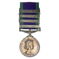 ERII General Service Medal with four clasps for Borneo | Militaria | 64258