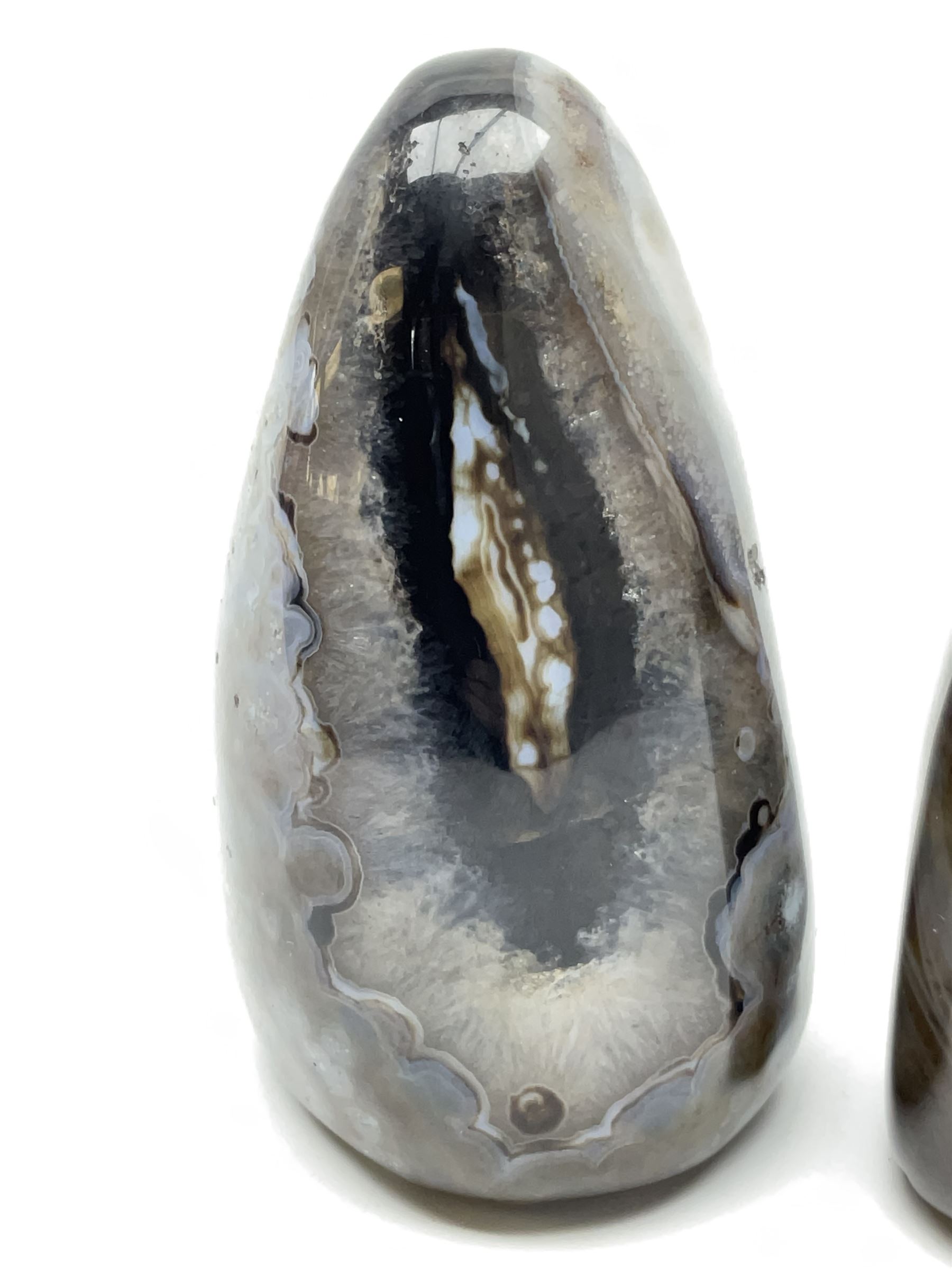 Pair of polished agate towers, H8cm - Fossils, Minerals & Natural Sciences