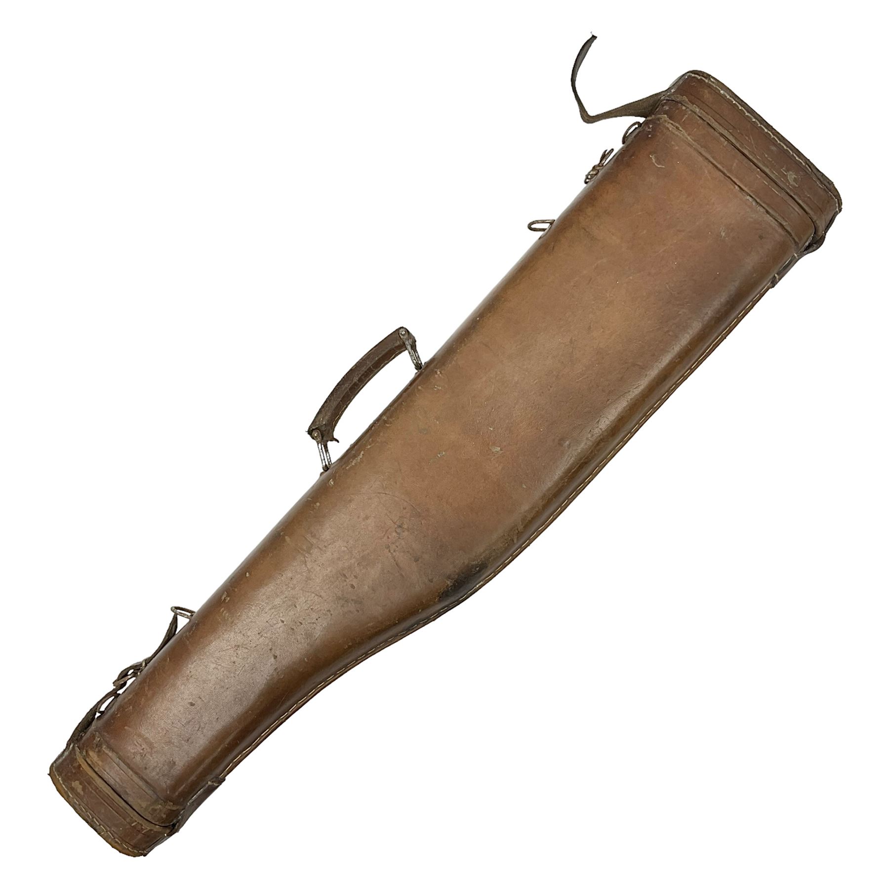 Leather leg-of-mutton shotgun case to accommodate 66cm | Militaria | 80207