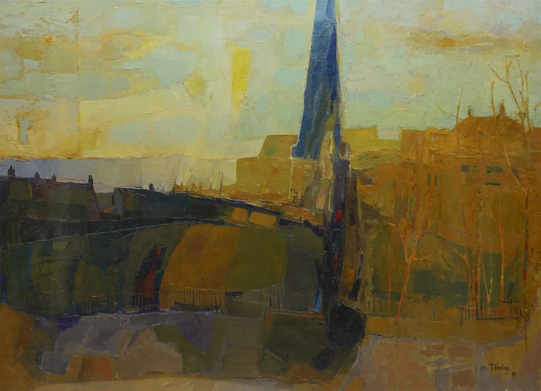 Tom Wanless (Northern British 1929-2020): 'Steeple in Autumn ...