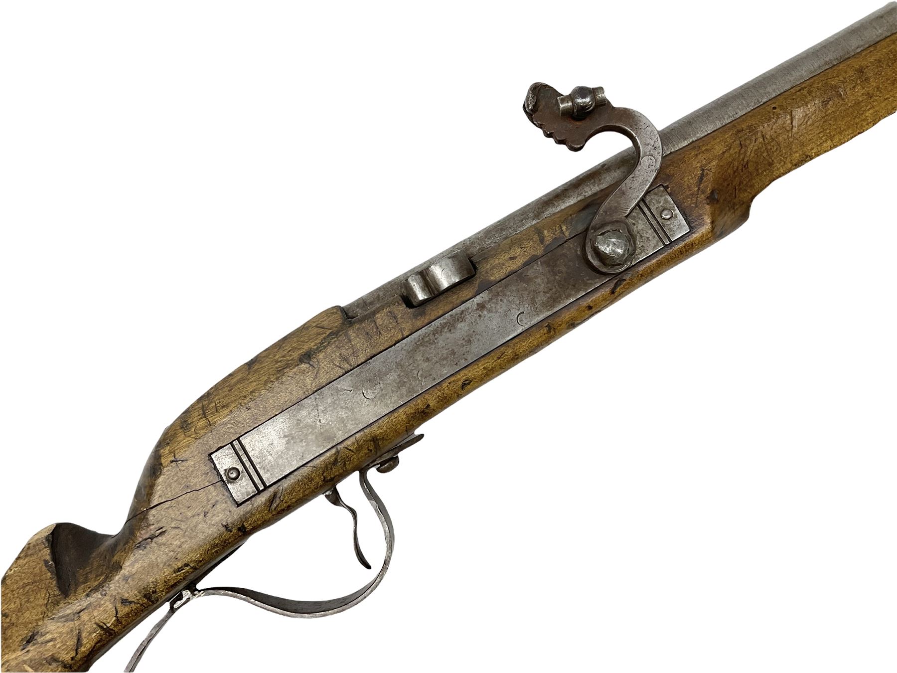 Modern 20-bore matchlock muzzle loading musket, the Moorish style full ...