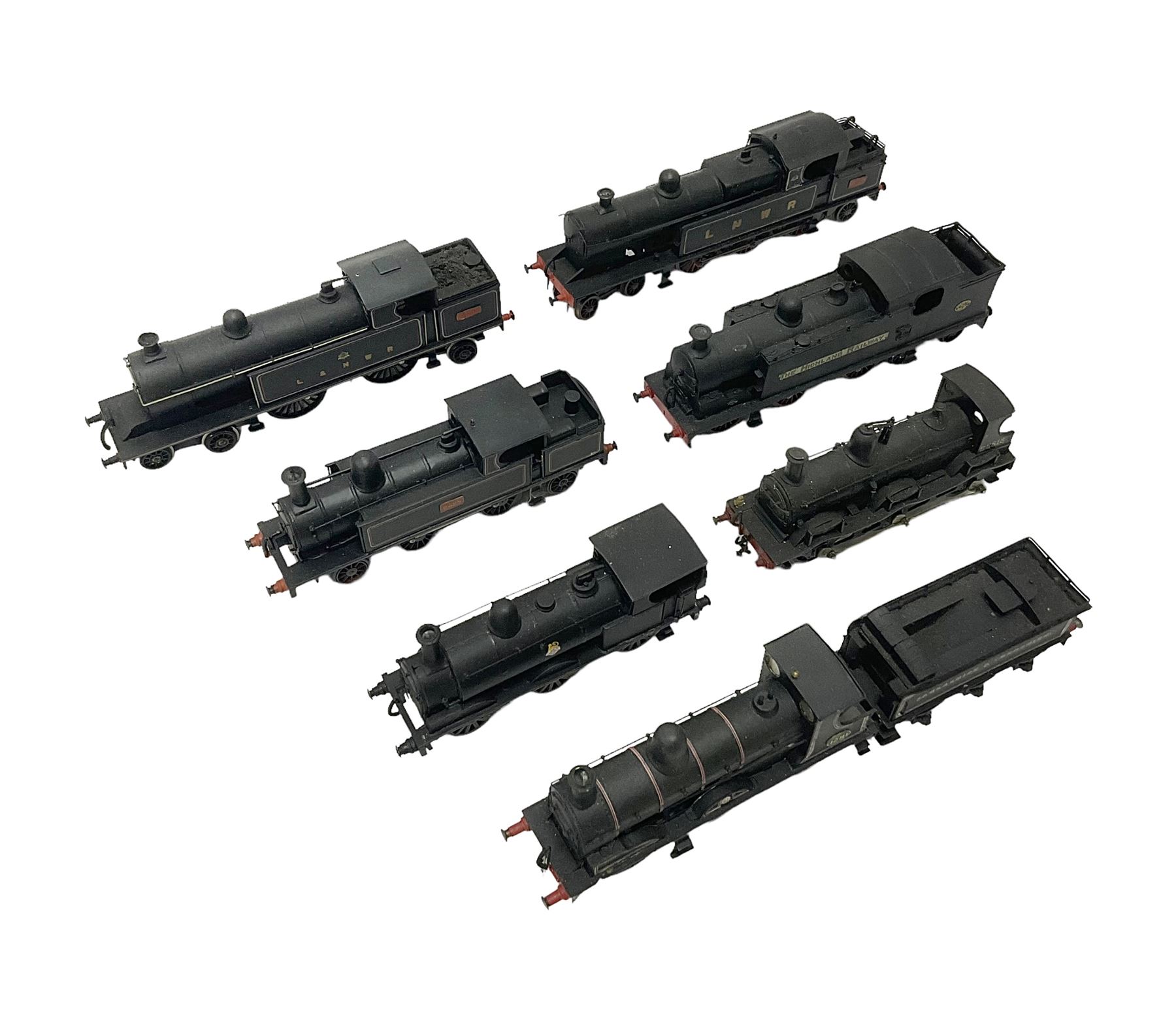 ‘00’ gauge - seven kit built steam locomotives with various numbers and ...