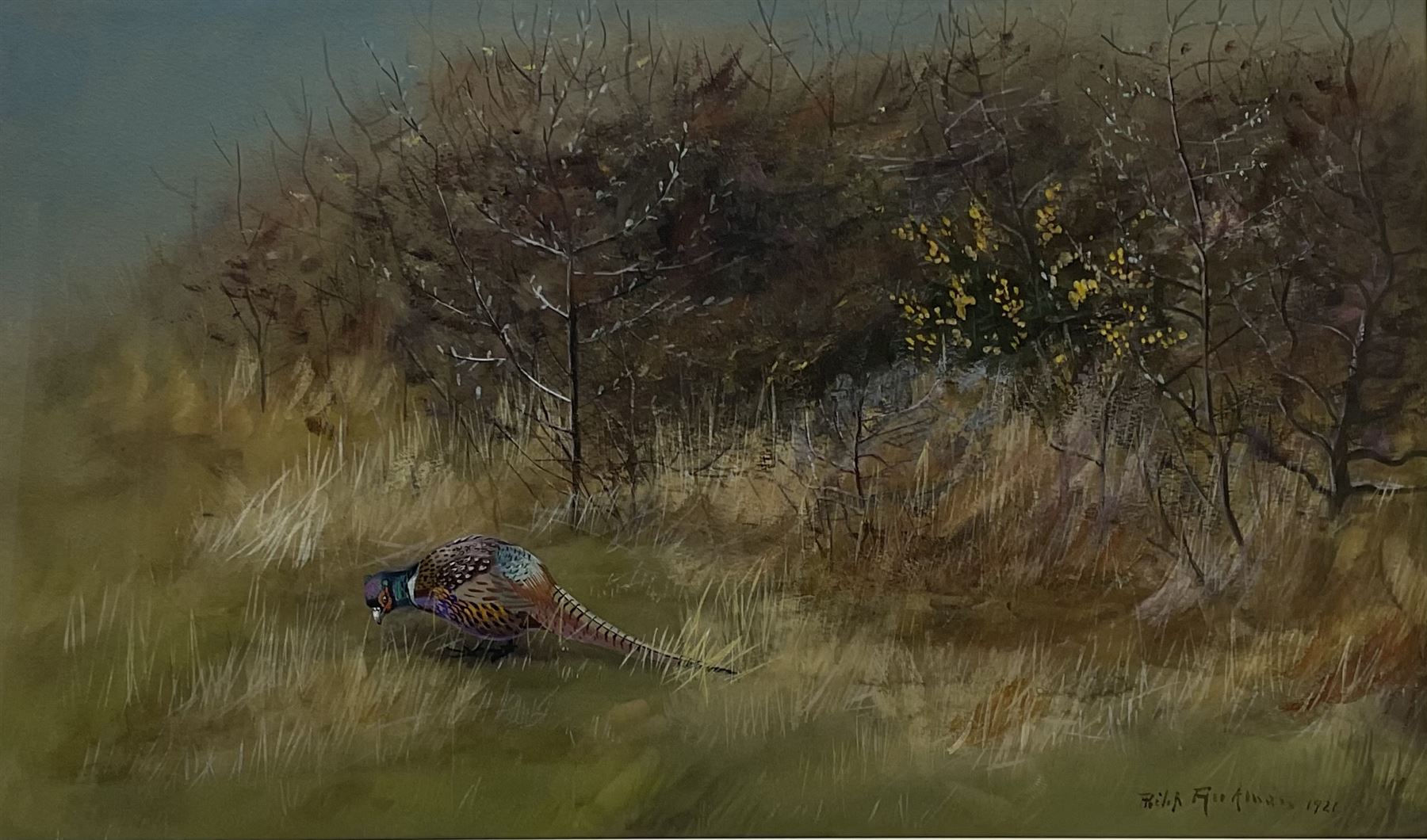 Philip Rickman (British 1891-1982): Pheasant emerging from the ...