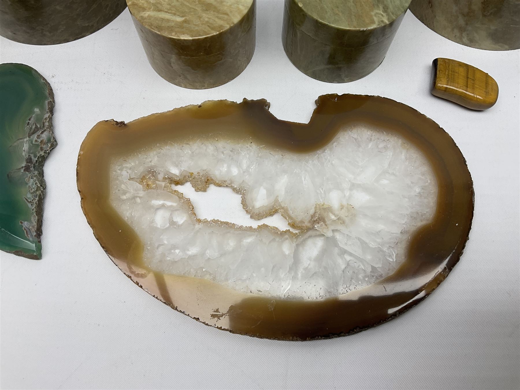 Three polished agate geodes | Wood, Metal & Other Decorative Objects ...