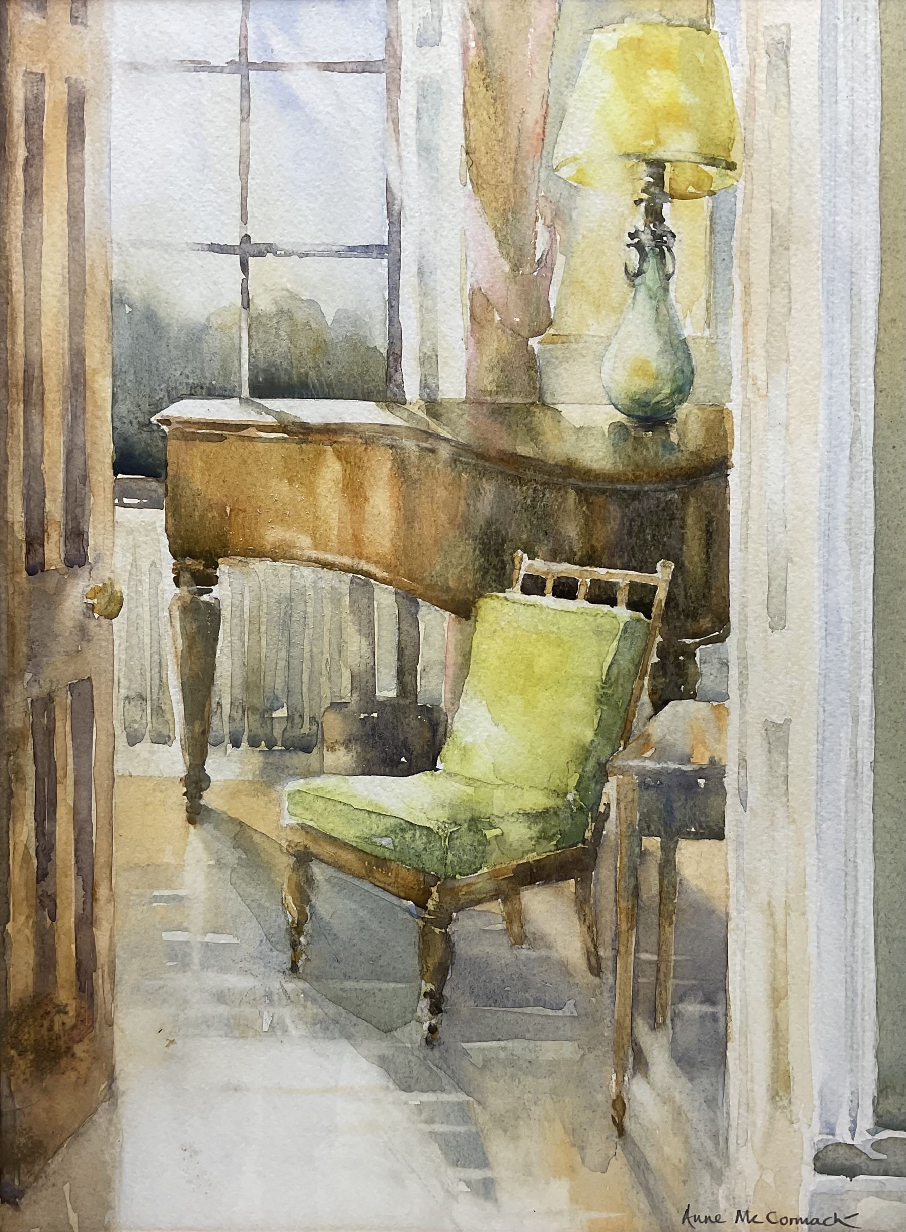 Anne McCormack (British Mid-20th century): Interior Scene, watercolour ...