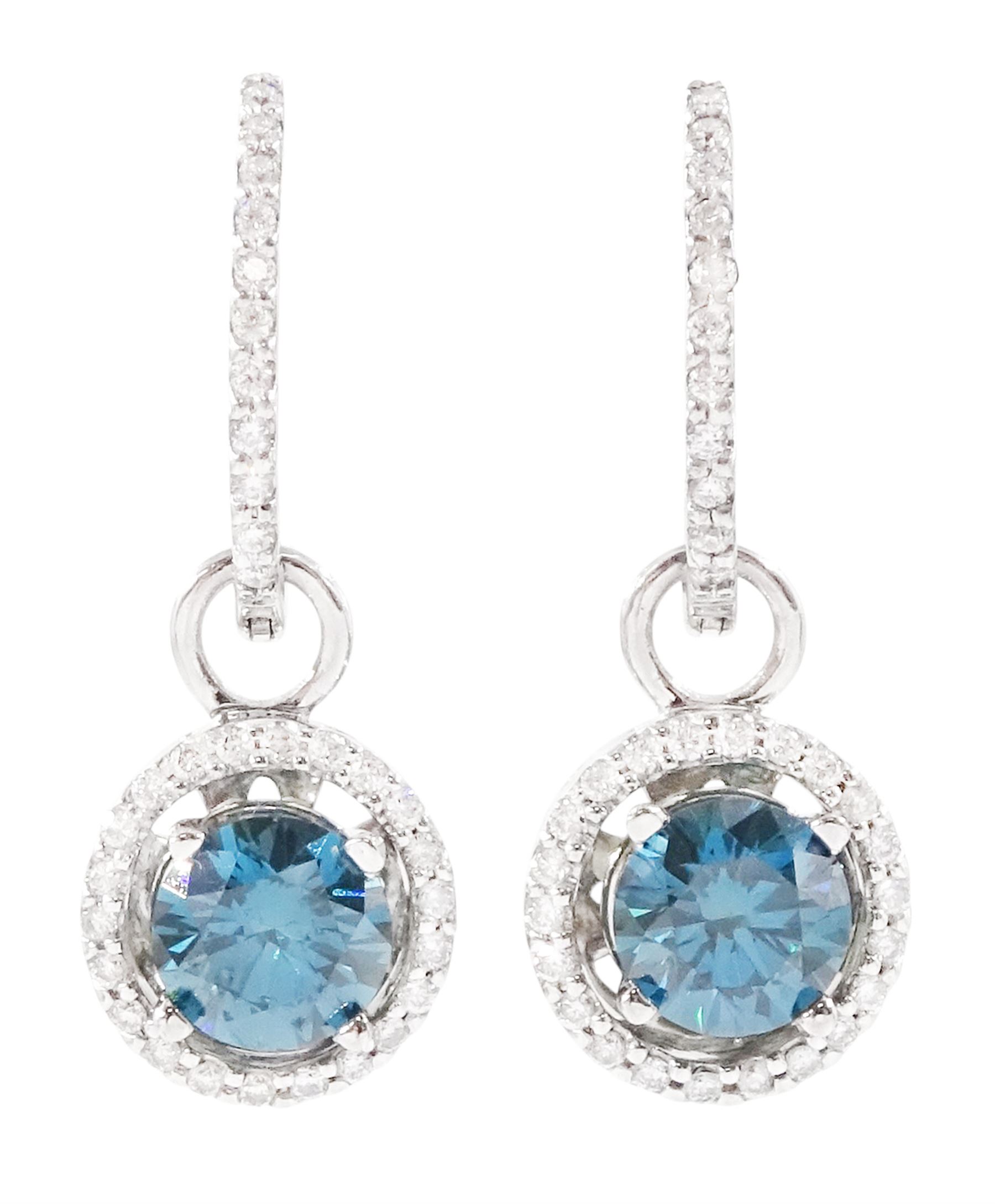 Pair of 14ct white gold diamond cluster earrings | Jewellery | 160174