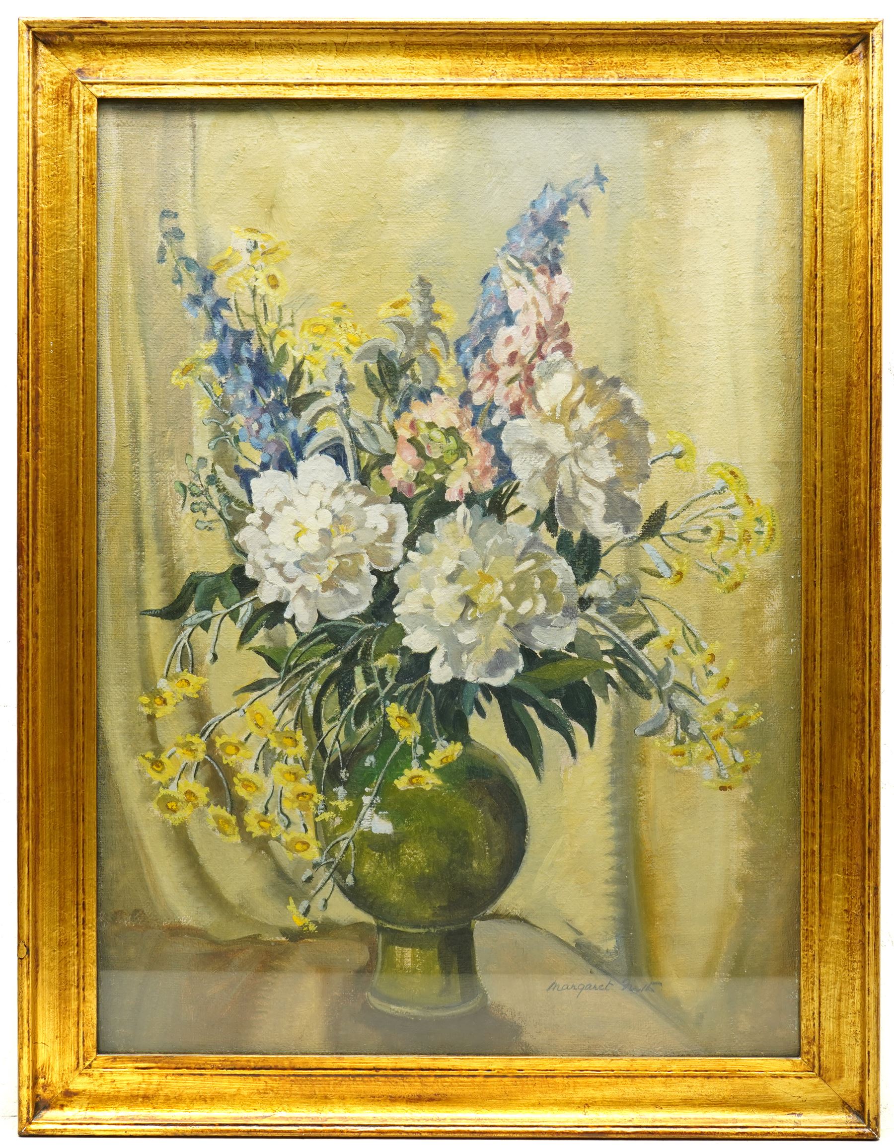 Margaret Firth (British 1898-1991): Still Life of Flowers in a Green ...