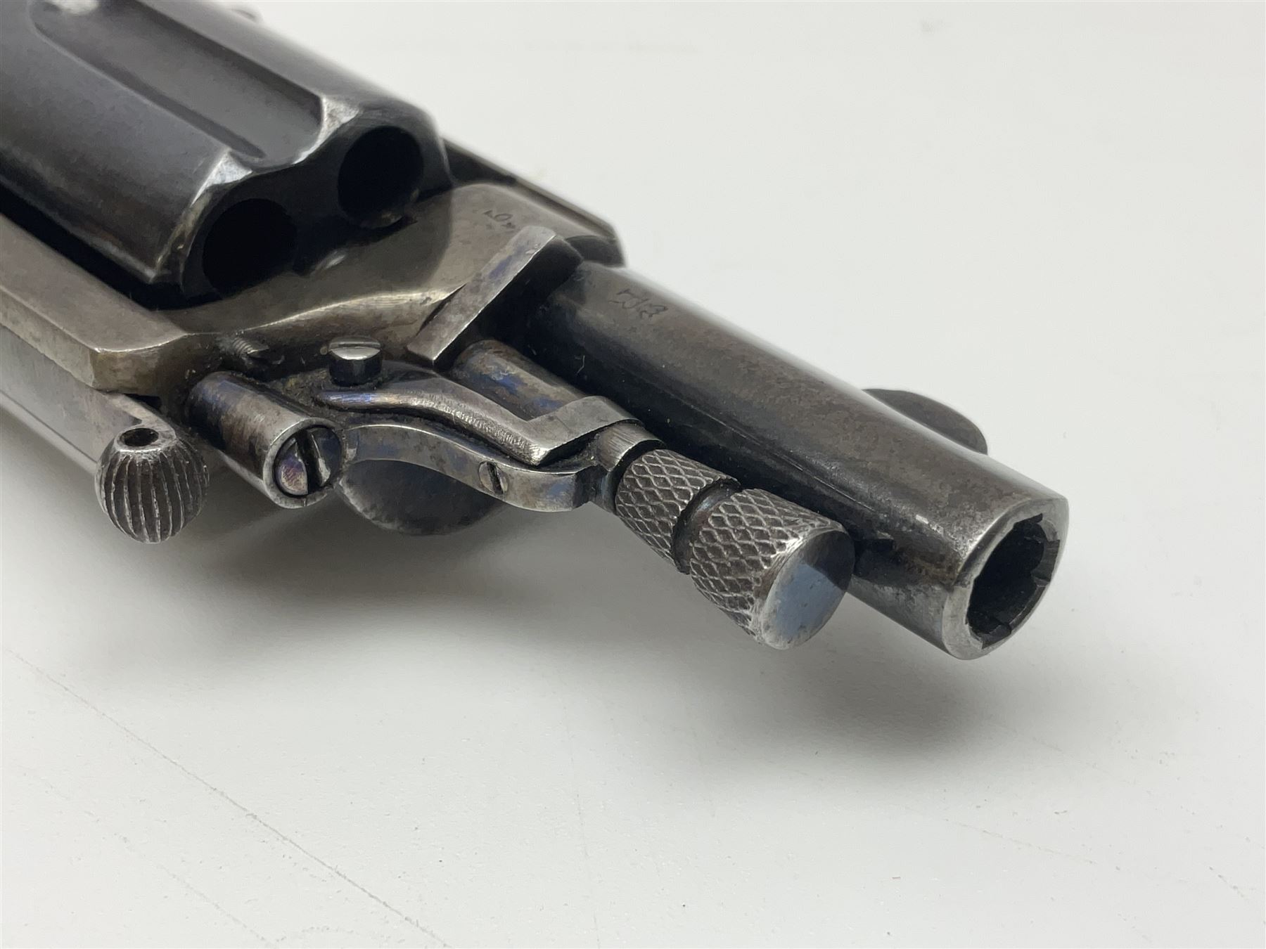 Late 19th century Belgian 5.5mm five-shot Velodog revolver, with blued ...