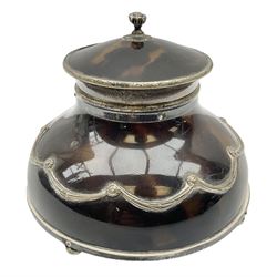 Edwardian silver and tortoiseshell inkwell by William Comyns | Antiques ...