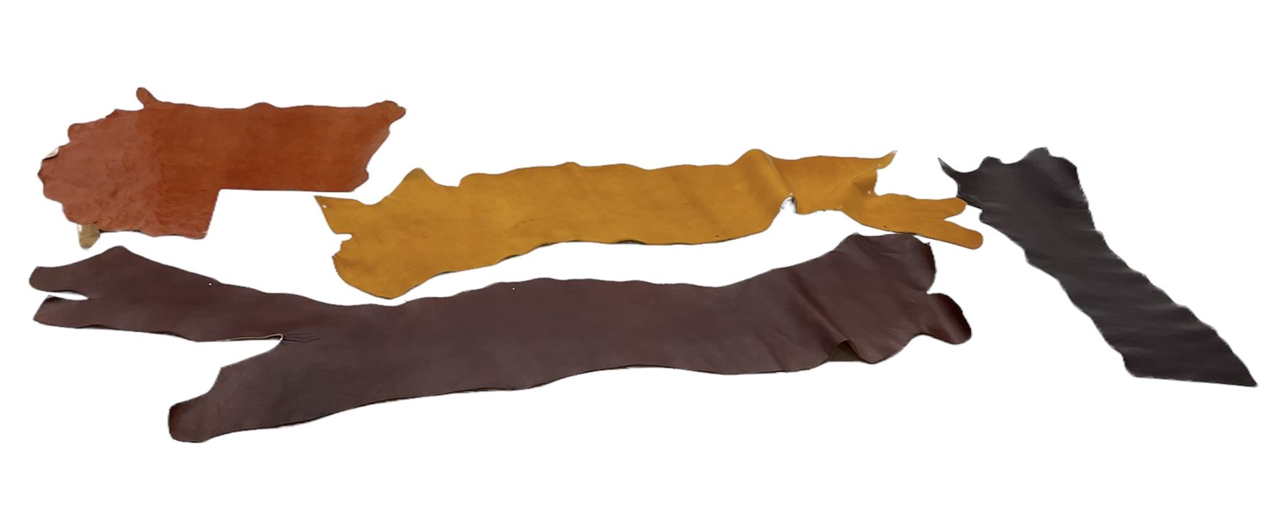 Leather: approximately twelve skins to include large offcuts and part ...
