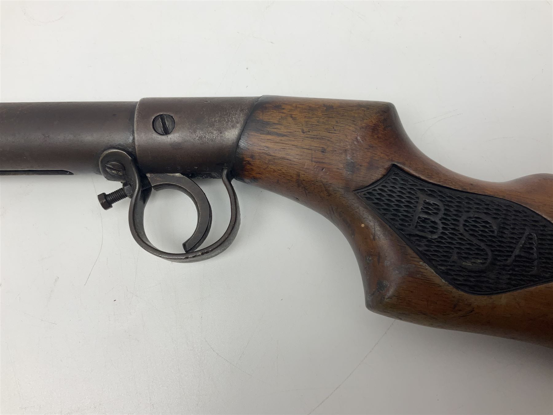 Pre-war BSA .177 air rifle with break barrel action and BSA logos to ...