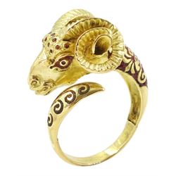 Gold rams head ring | Jewellery | 151990