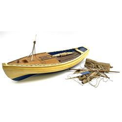 Early 20th century cream and blue painted wooden model of a Whitby ...