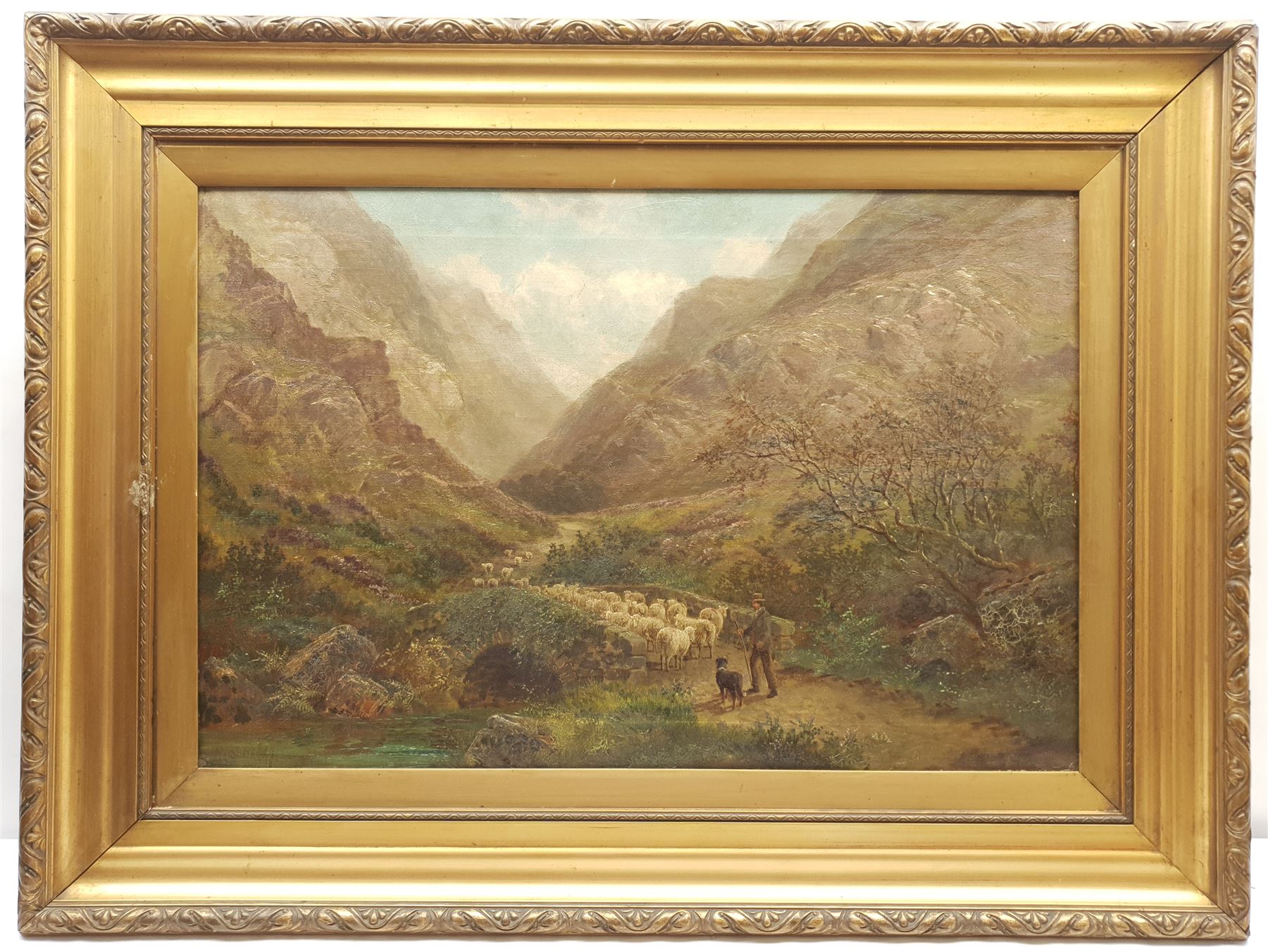 Albert Dunnington (British 1860-1928): Herding Sheep over a Stone ...