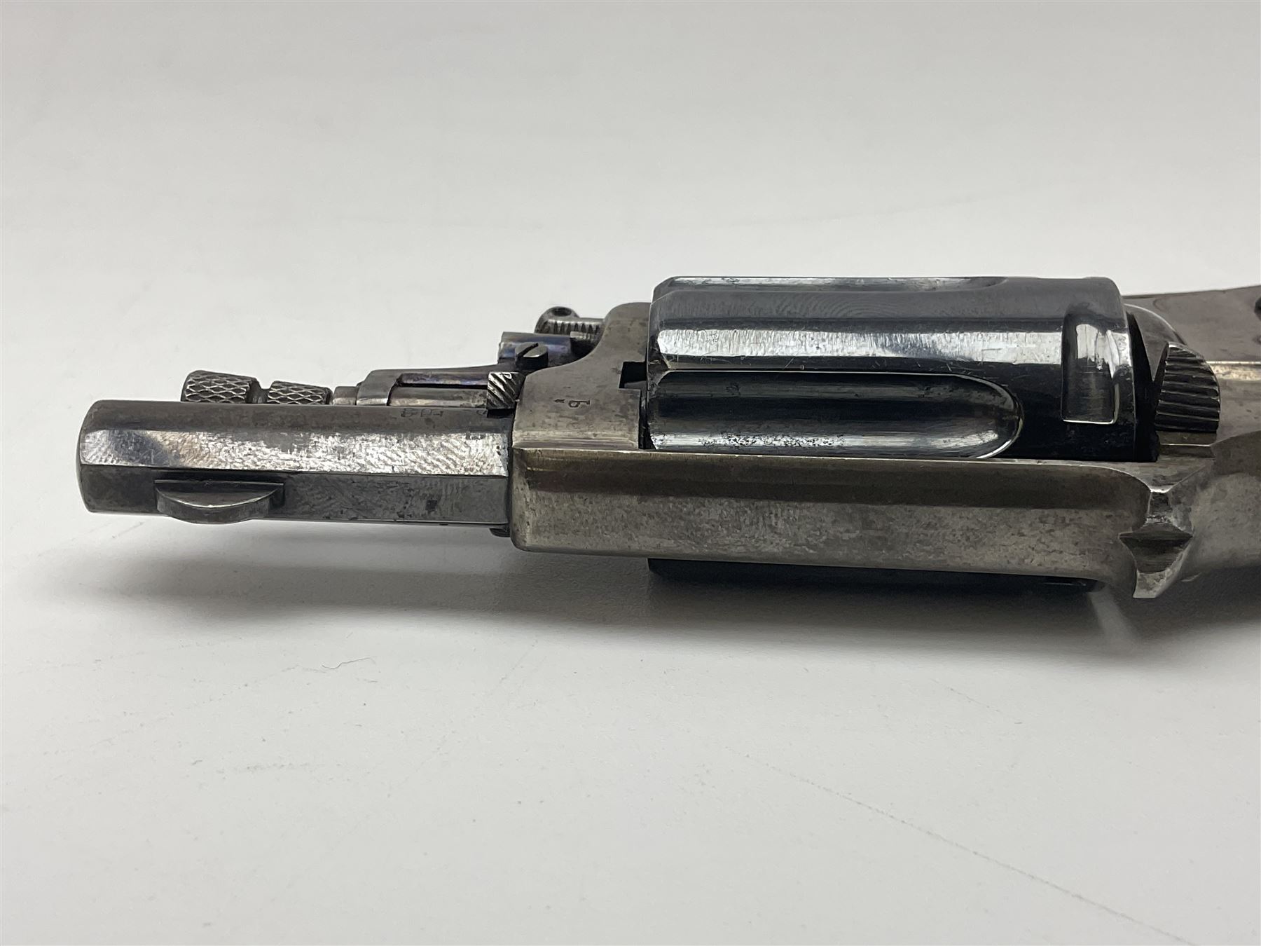 Late 19th century Belgian 5.5mm five-shot Velodog revolver, with blued ...