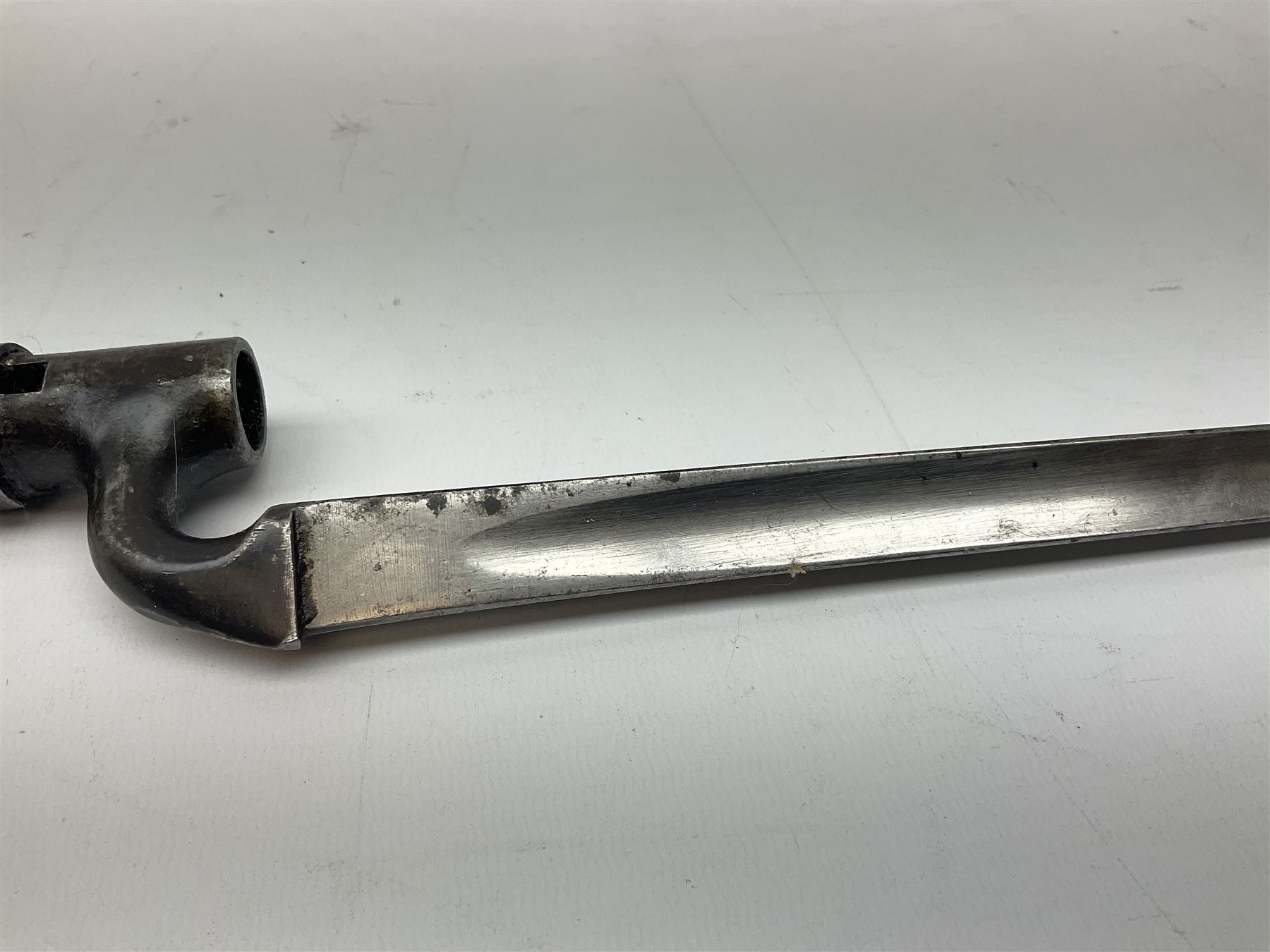 British pattern 1876 socket bayonet with 55cm triangular blade; another ...