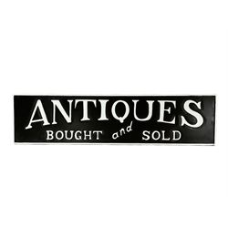 Wooden reproduction advertising sign 'Antiques Bought and Sold ...