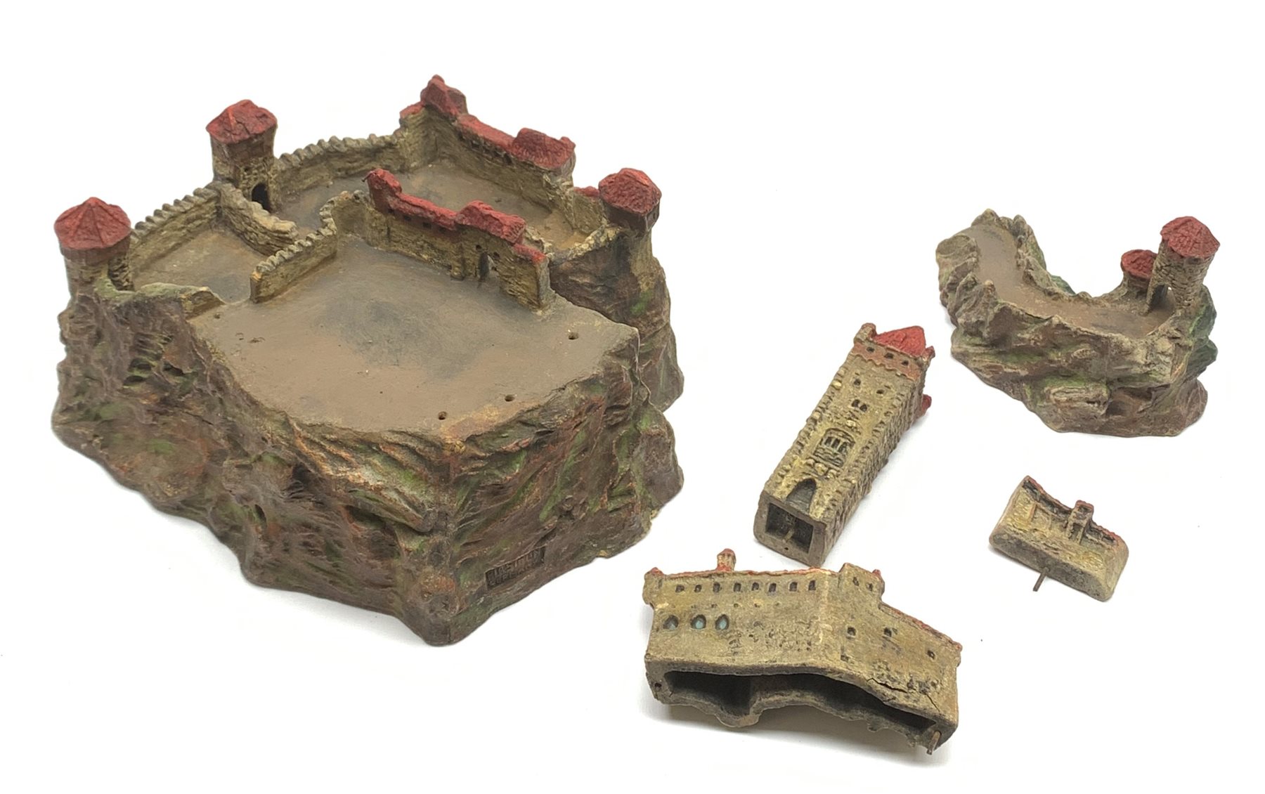 Elastolin Germany sectional moulded fort of asymmetrical form with ...