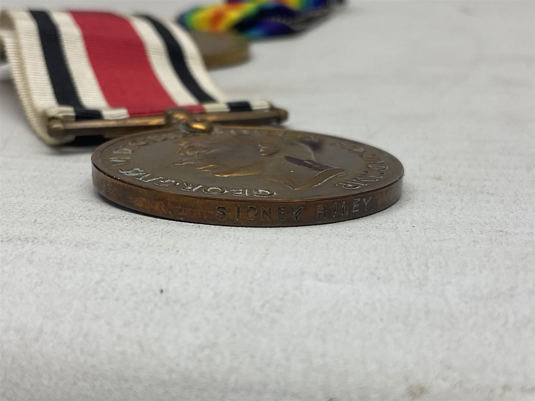 WW1 group of three medals comprising British War Medal and Victory ...