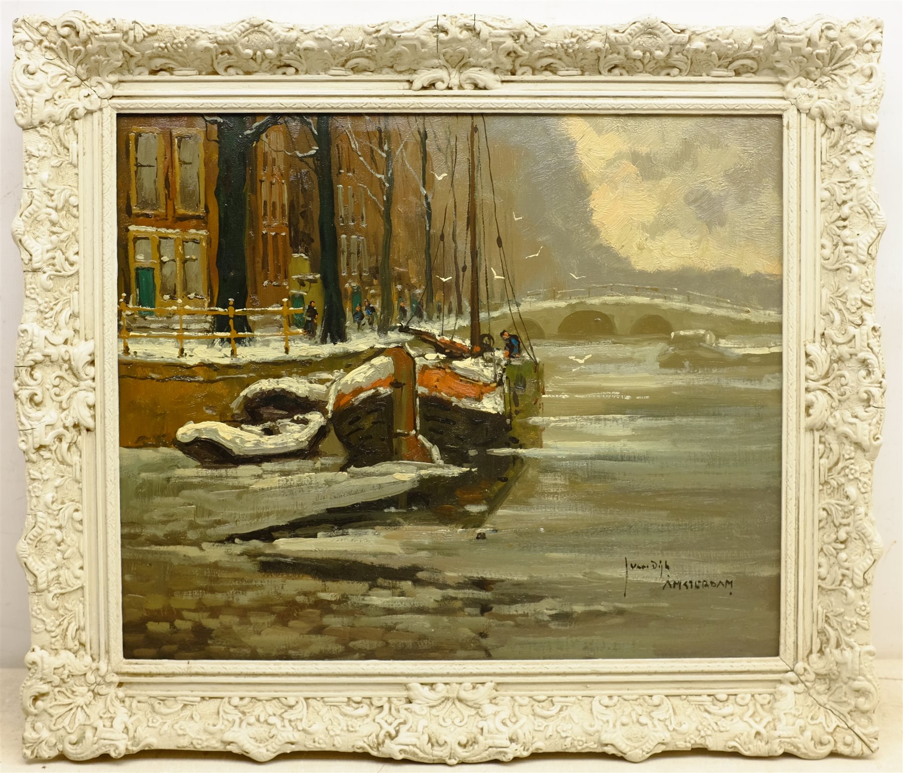 J Van Dijk (Dutch 20th century): 'Amsterdam' | Paintings, Drawings ...