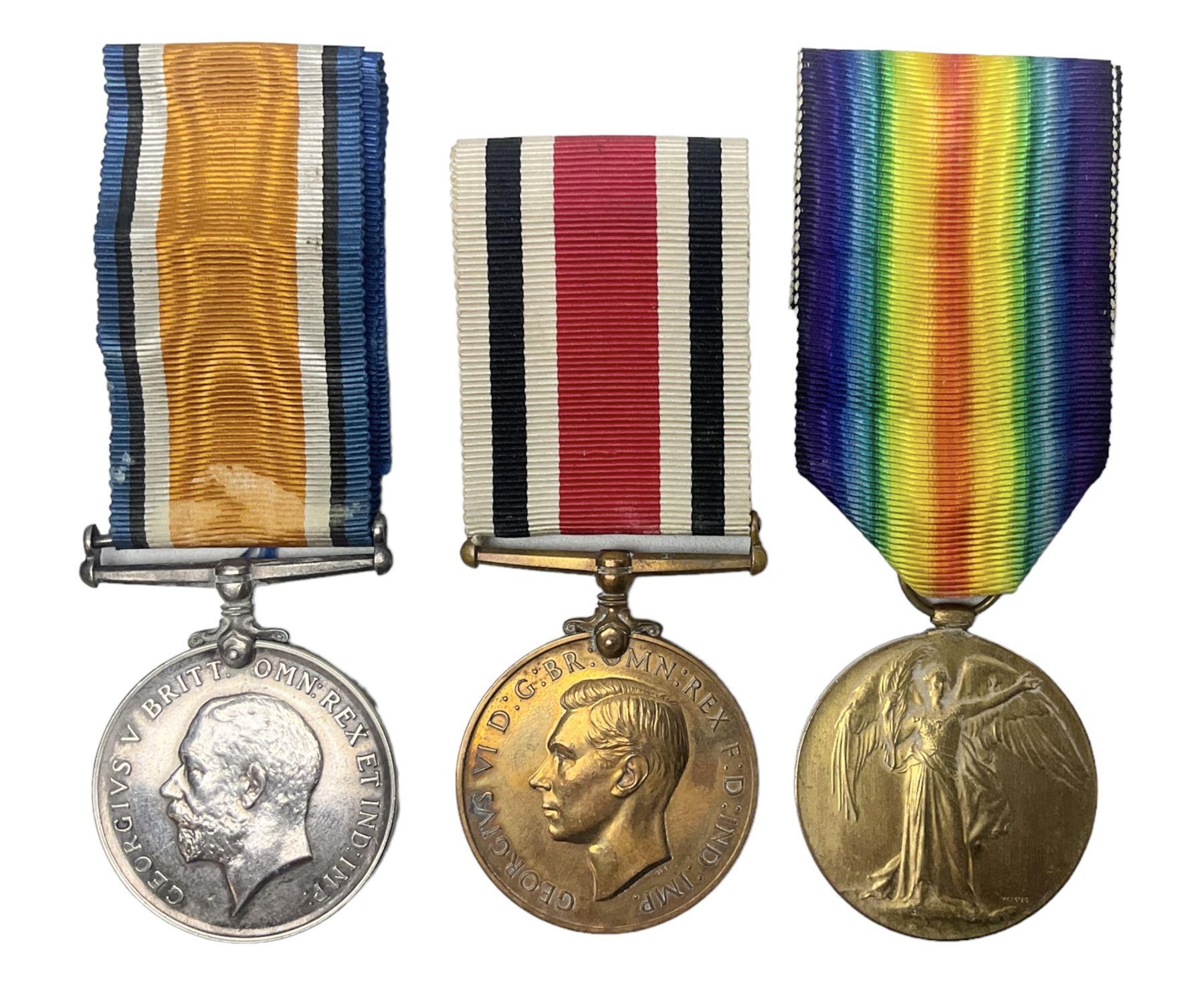 WW1 group of three medals comprising British War Medal and Victory ...