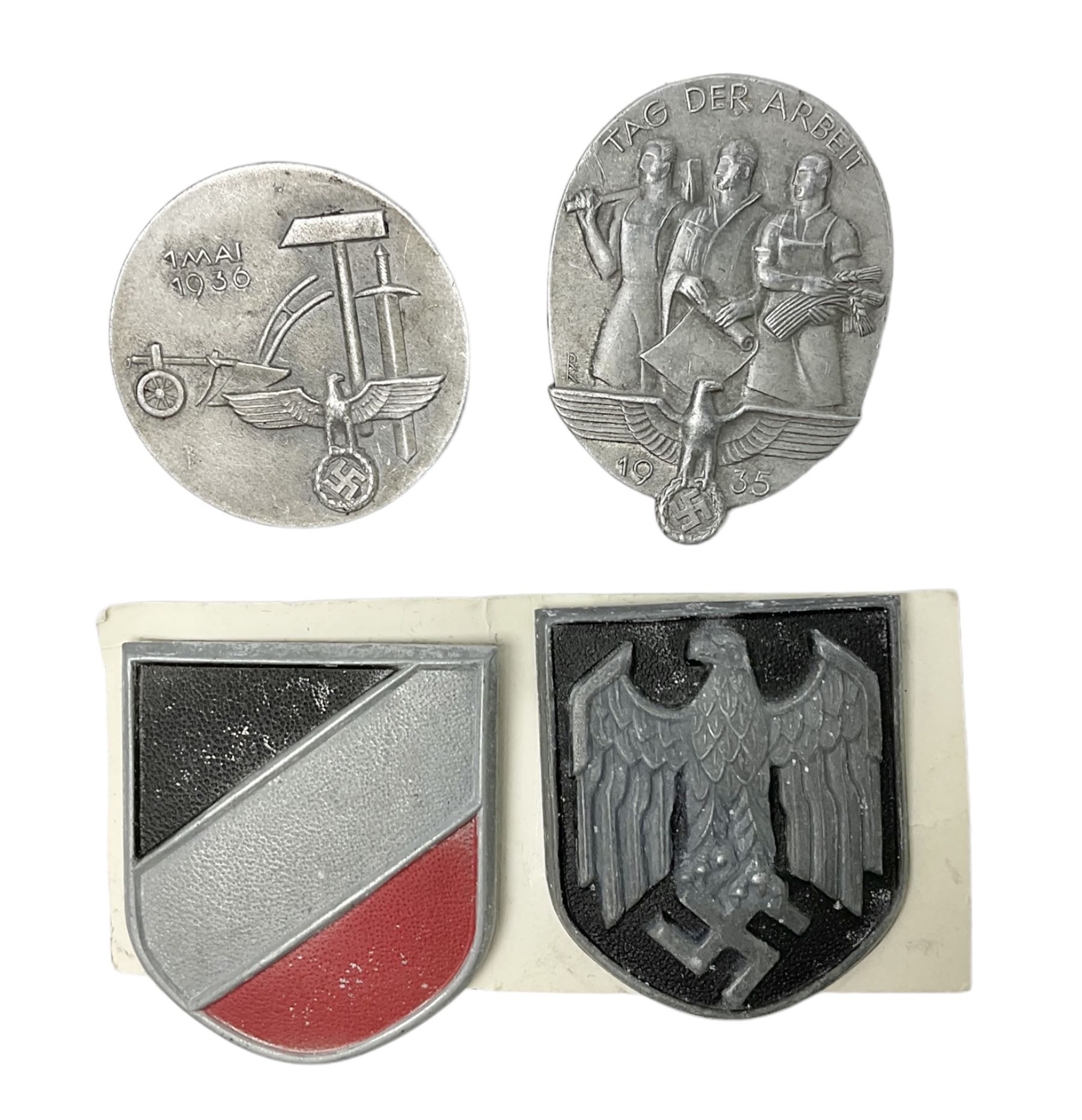Two WW2 German 'tinnie' badges - Labour Day 1935 by Ove | Militaria | 64564