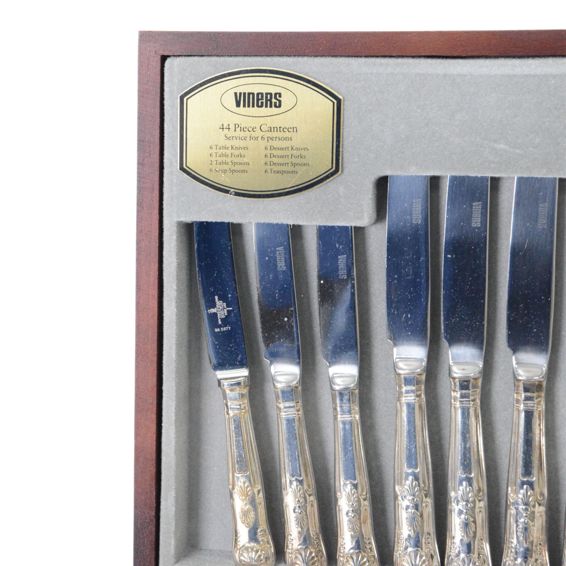 Viners King's Royale pattern canteen of silver plated c | Wood, Metal ...