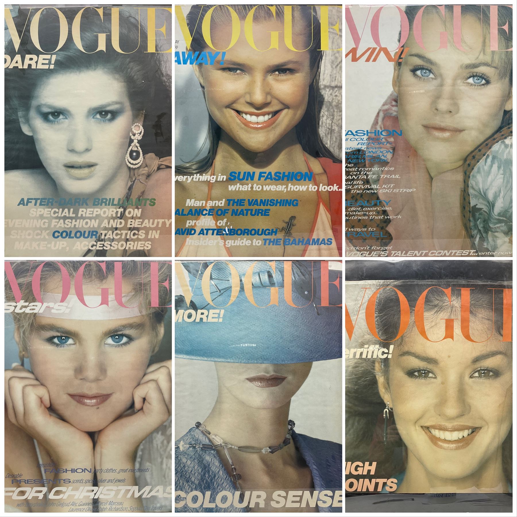 Vintage British Vogue Magazine Cover Posters From Feb March April