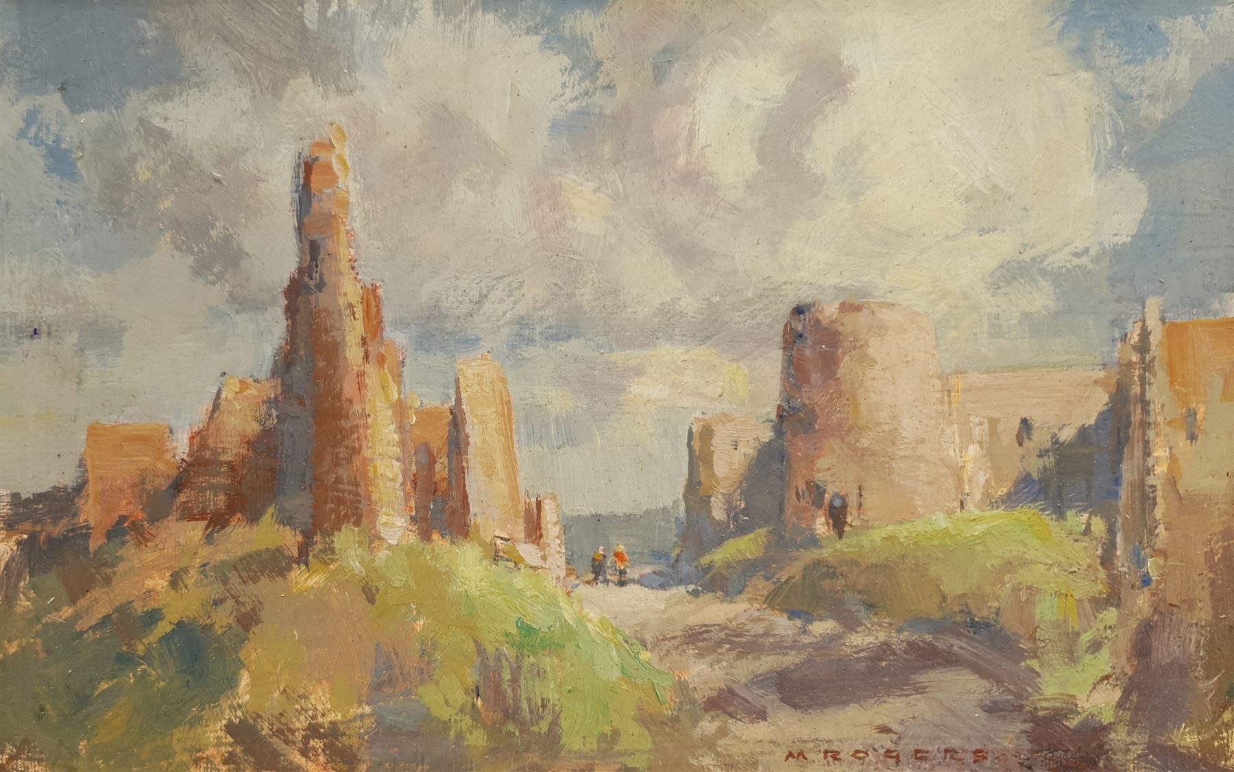 Malcolm Robert Rogers (British 1915-): 'At Pevensey Castle', oil on ...