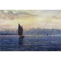 Peter MacGregor Wilson (Scottish 1856-1928): Sailing Boat Offshore ...